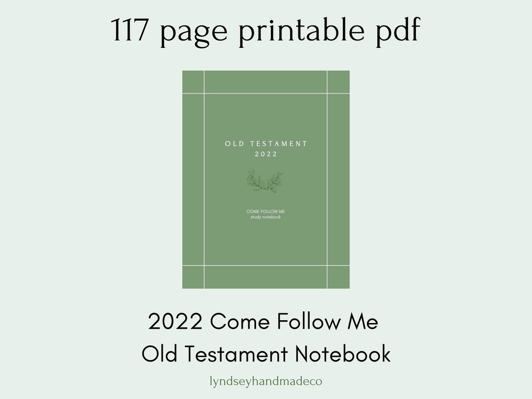 Printable 2022 Come Follow Me Old Testament Study Workbook - Etsy