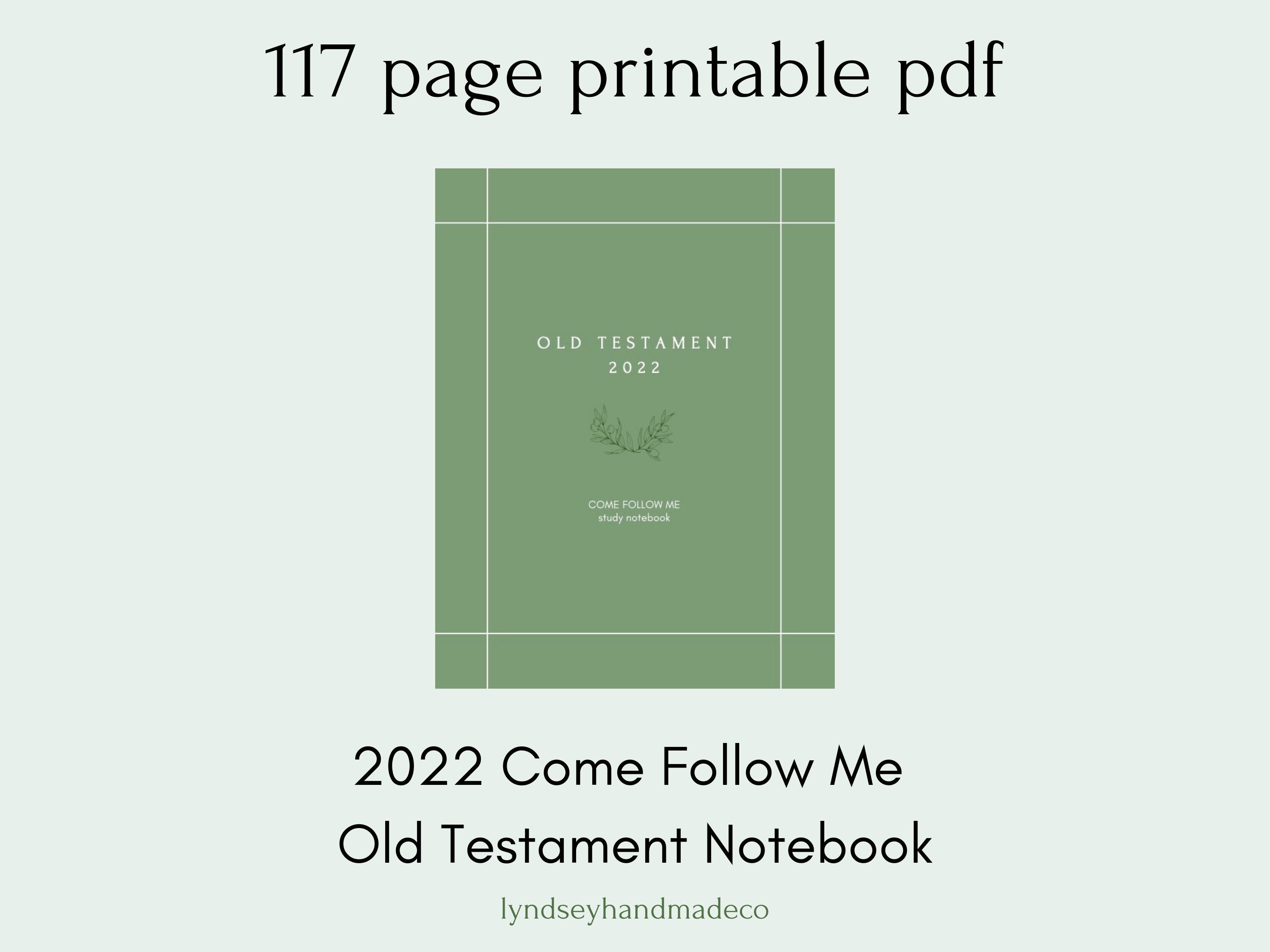 Printable 2022 Come Follow Me Old Testament Study Workbook - Etsy