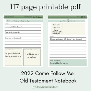 Printable 2022 Come Follow Me Old Testament Study Workbook - Etsy