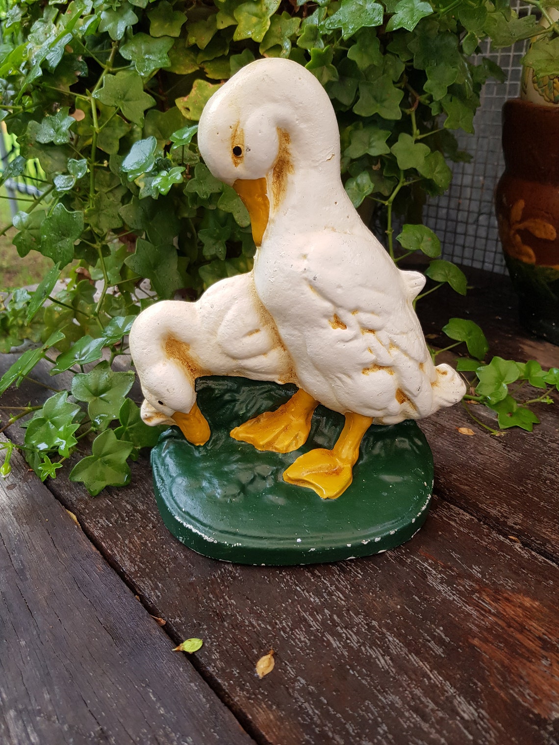 Vintage 70s Cast Iron Goose Doorstop Cast Iron Geese Door | Etsy