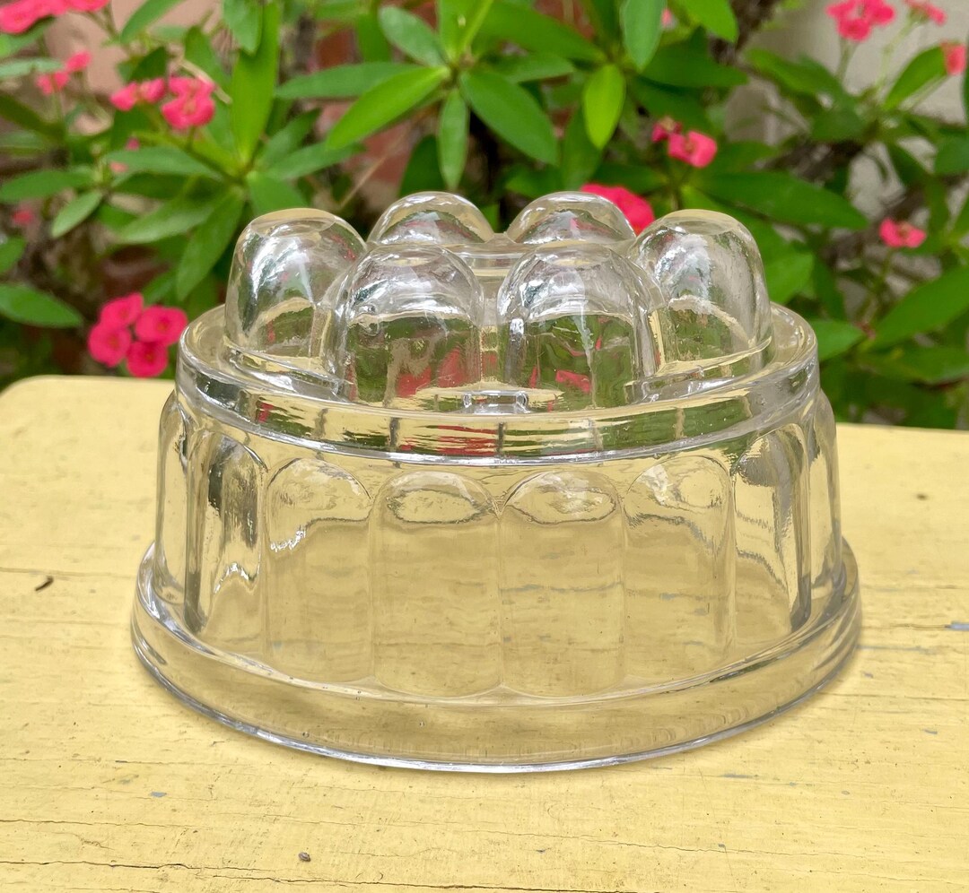 Vintage 50s Glass Jelly Mould / Blancmange Mould / Molds / Vintage ...