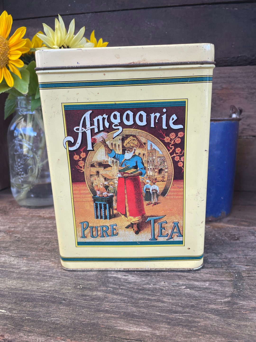 Vintage Amgoorie Pure Tea Tin Caddy | Vintage Tea Container | Amgoorie ...