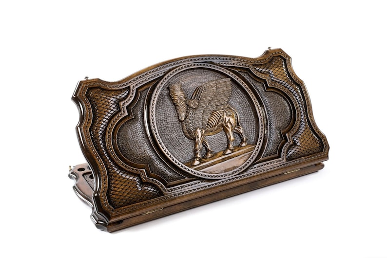 Fathers Day Gift Assyrian Coat of Arms Backgammon With Copyrighted ...