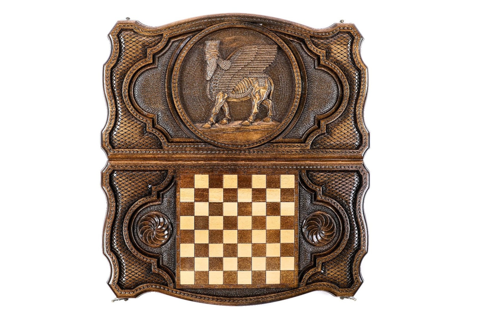 Fathers Day Gift Assyrian Coat of Arms Backgammon With Copyrighted ...
