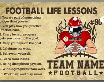 Football Life Lessons Poster - Etsy