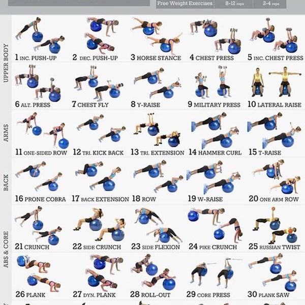 Wall Pilates Workout Chart Poster - Etsy