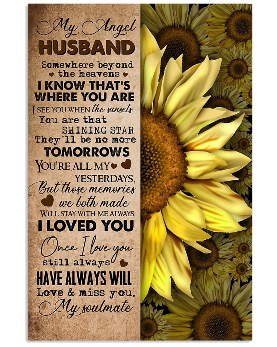 My Angel Husband. Somewhere Beyond the Heavens Poster Gift - Etsy