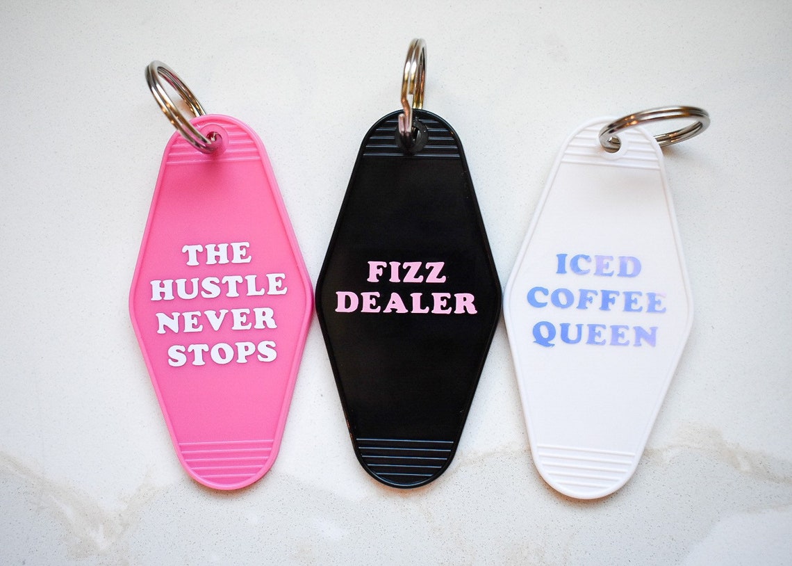 Custom Vintage Hotel Keychain Motel Keychain With Quote - Etsy