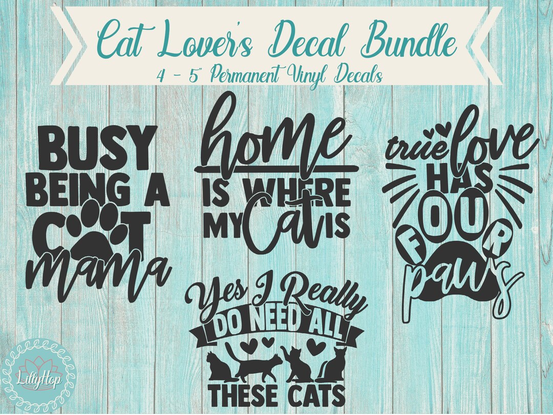 Cat Lovers Decal Bundle / Laptop Decals / Tumbler Decals / Vehicle ...