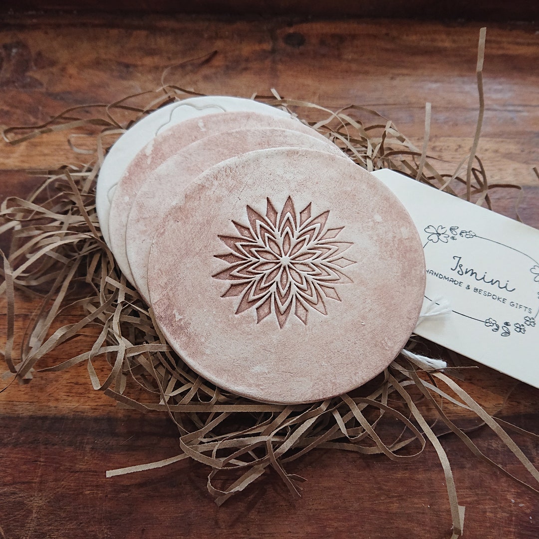 Handmade Clay Coasters (set of 4): Rustic Neutral Home Decor - Etsy