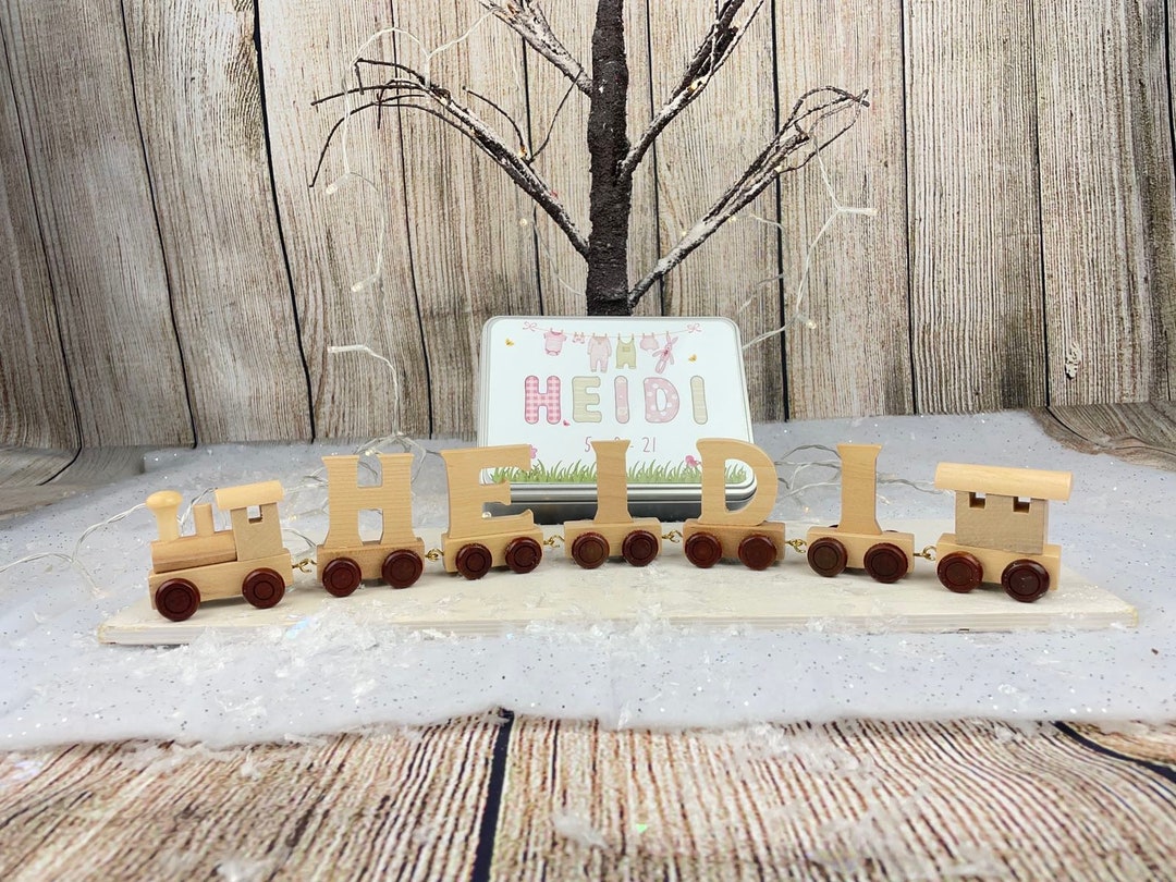 Wooden Name Train, Alphabet Train, Keepsake Tin - Etsy