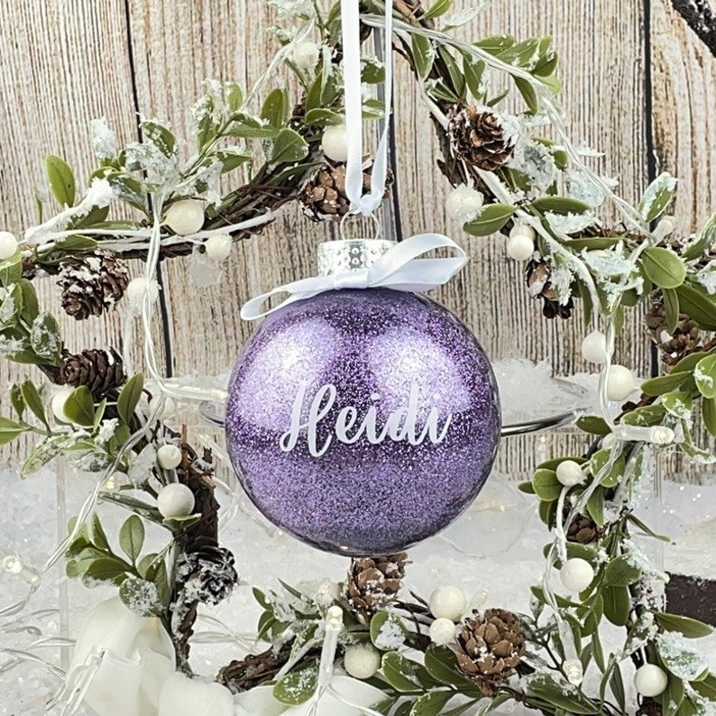 Personalised Christmas Bauble, Glitter Christmas Tree Ornament, 2025 ...