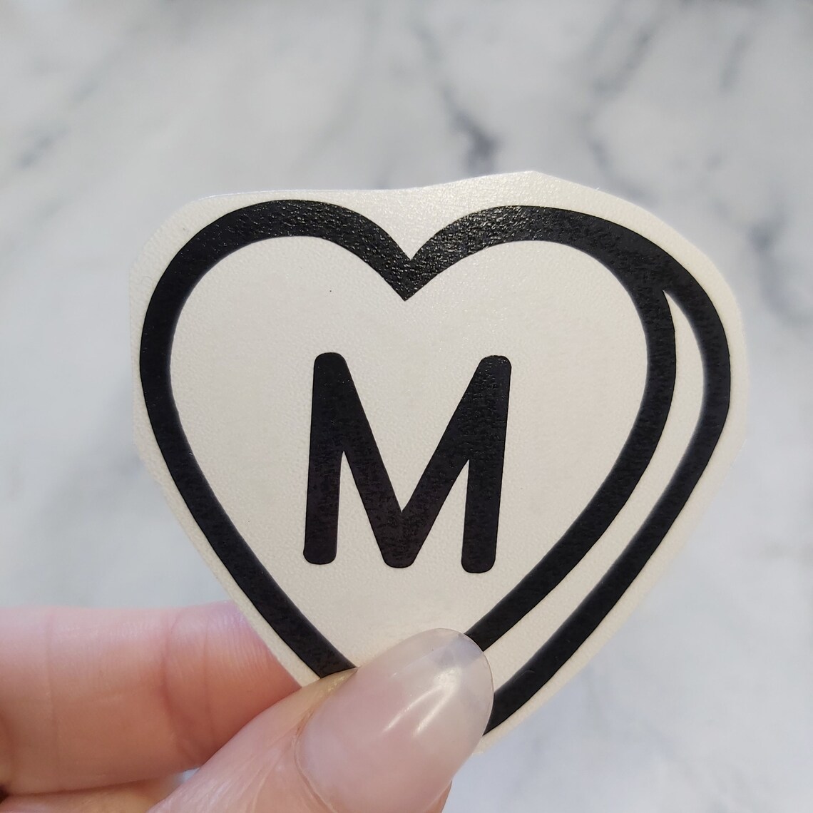 Letter M Vinyl Sticker // Heart Decal // Monogram // Vinyl | Etsy