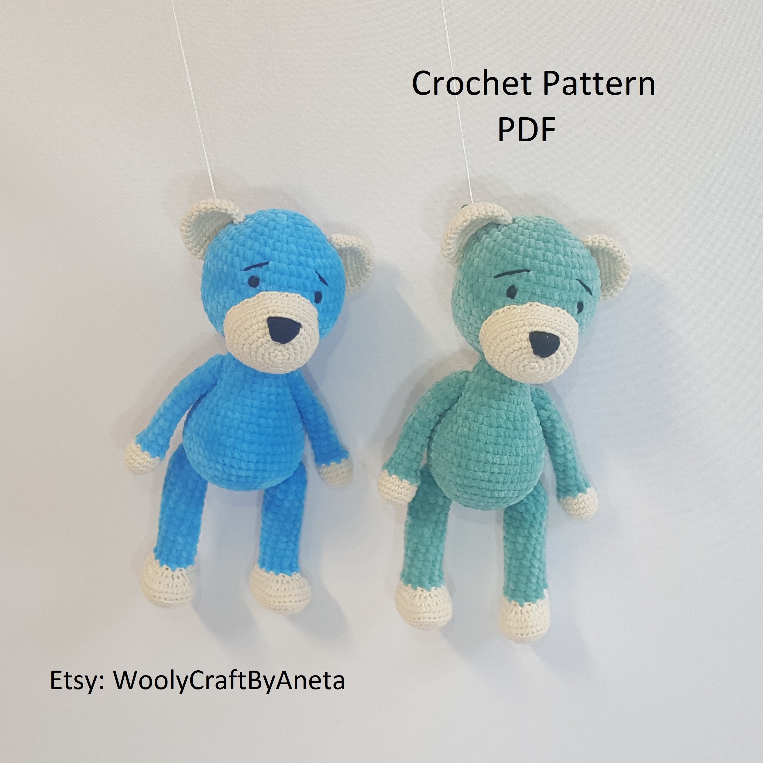 Teddy Bear Crochet Pattern, Amigurumi, PATTERN PDF + PHOTOS, Animal Toy ...