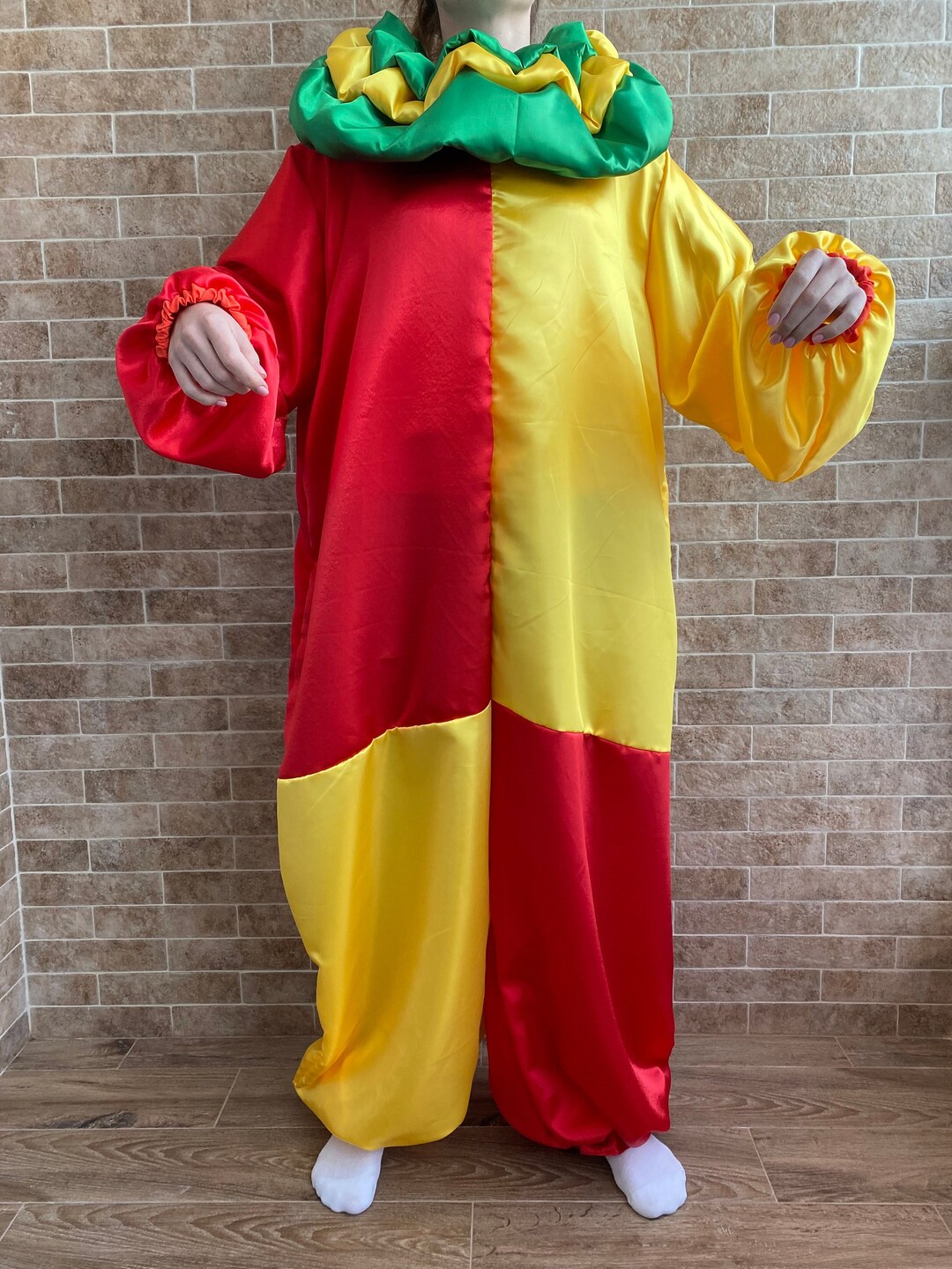Killer Clown Outer Space Costume Yellow Clown With Star Clown Costume ...