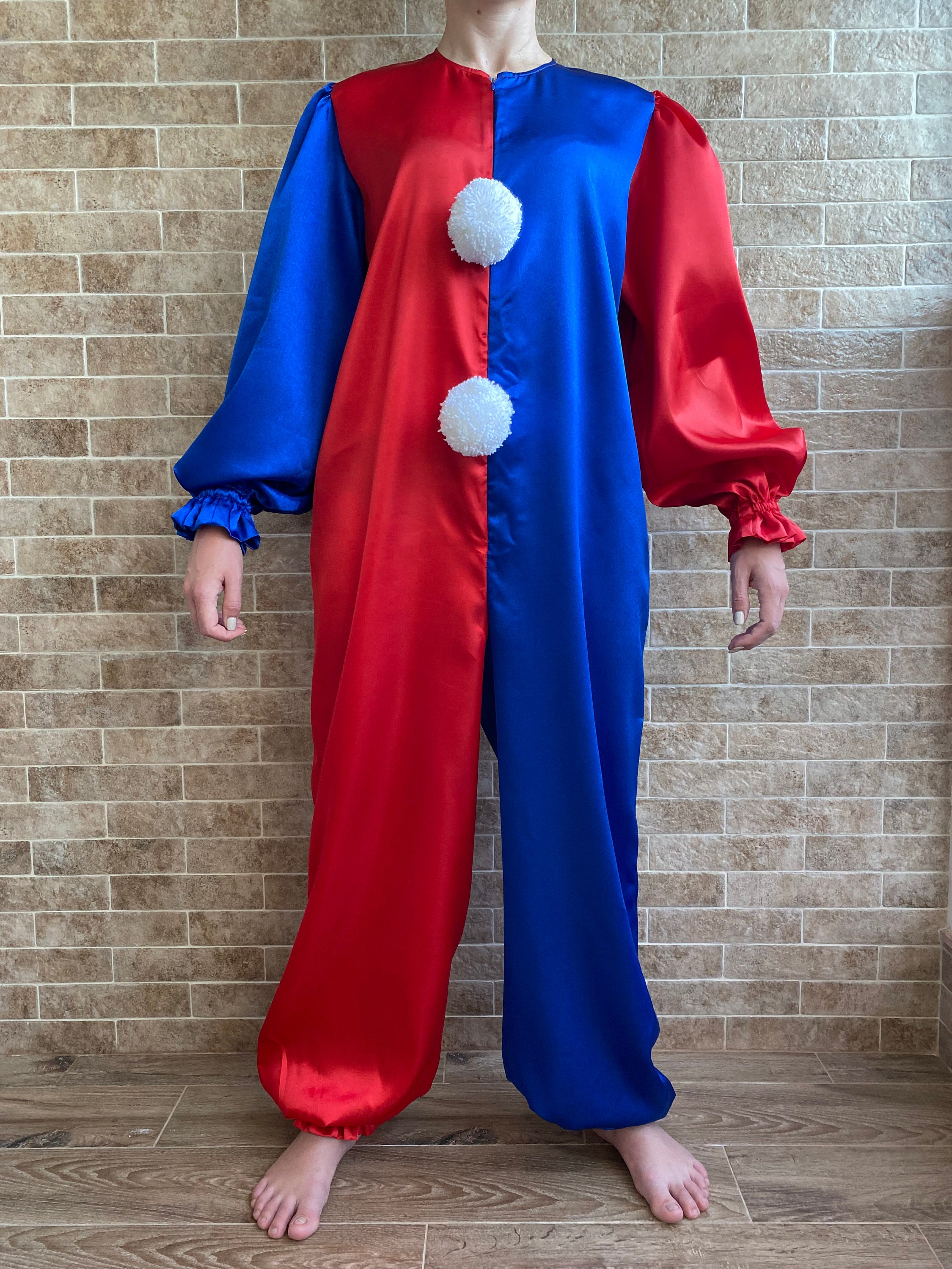 Clown costume Red and Blue clown costume Clown collar | Etsy