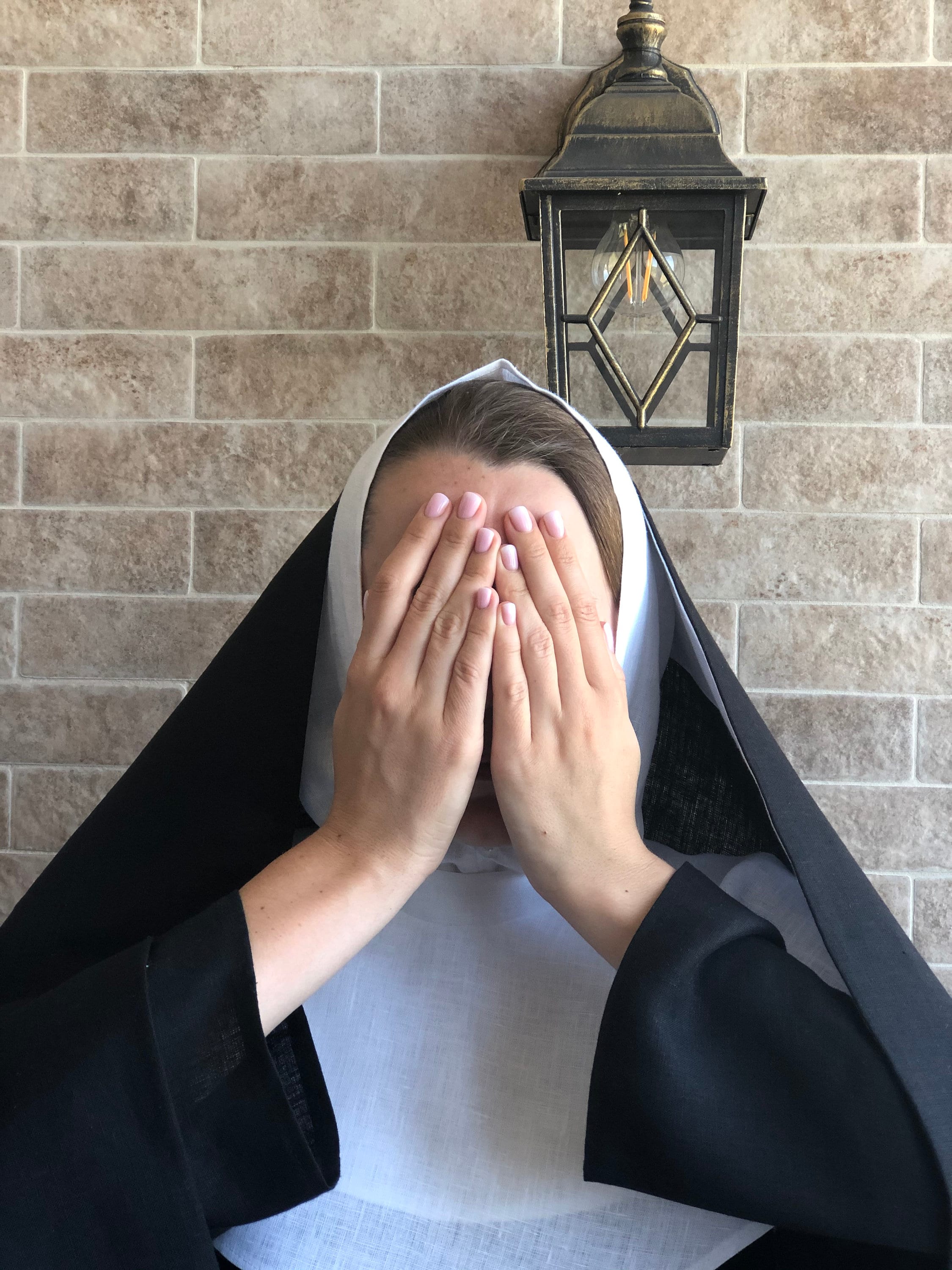 Nun Costume Linen Costume Nun Habit Veil Collar Halloween | Etsy Canada