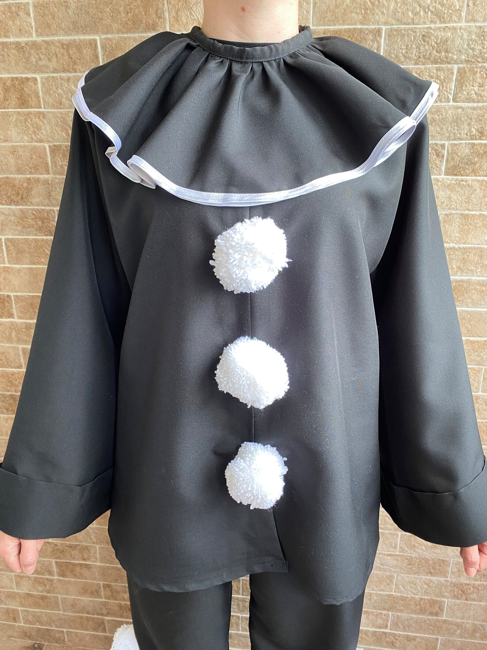 Pierrot Costume Pierrot Collar Clown Costume Black White - Etsy