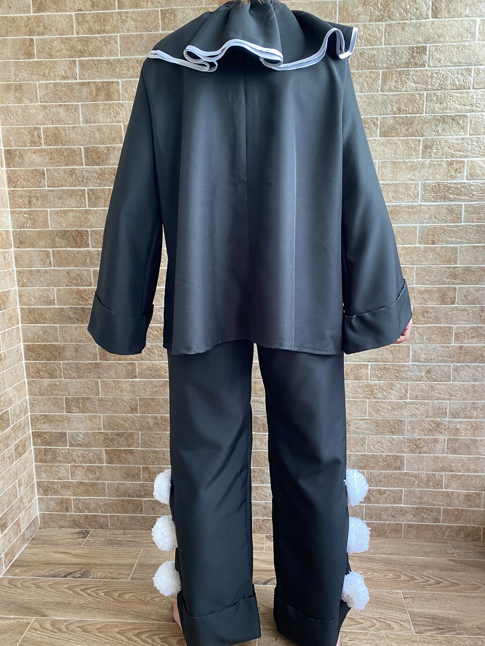 Pierrot Costume Pierrot Collar Clown Costume Black White - Etsy