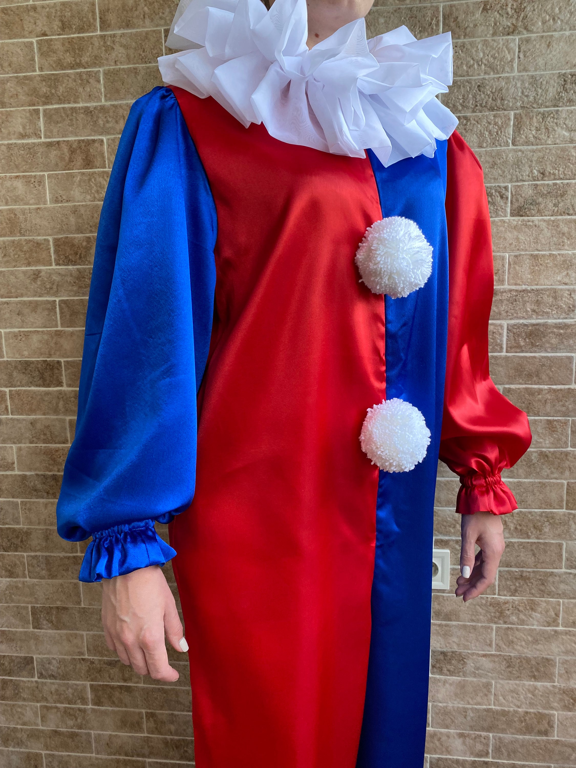 Clown costume Red and Blue clown costume Clown collar | Etsy