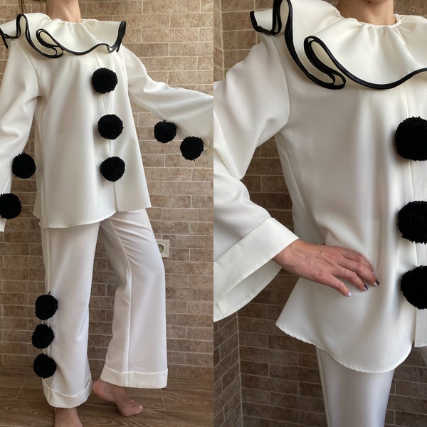 Clown Pierrot Costume Women - Etsy