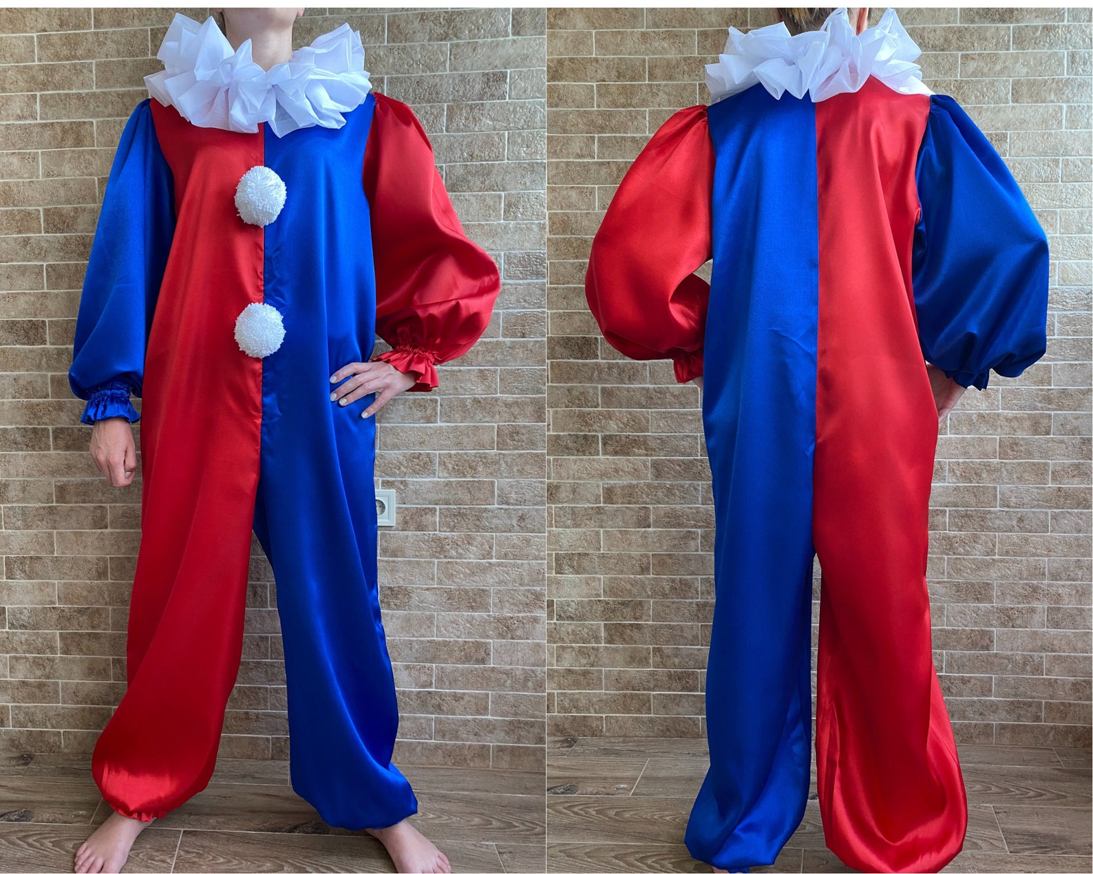 Clown Costume Red and Blue Clown Costume Clown Collar - Etsy UK