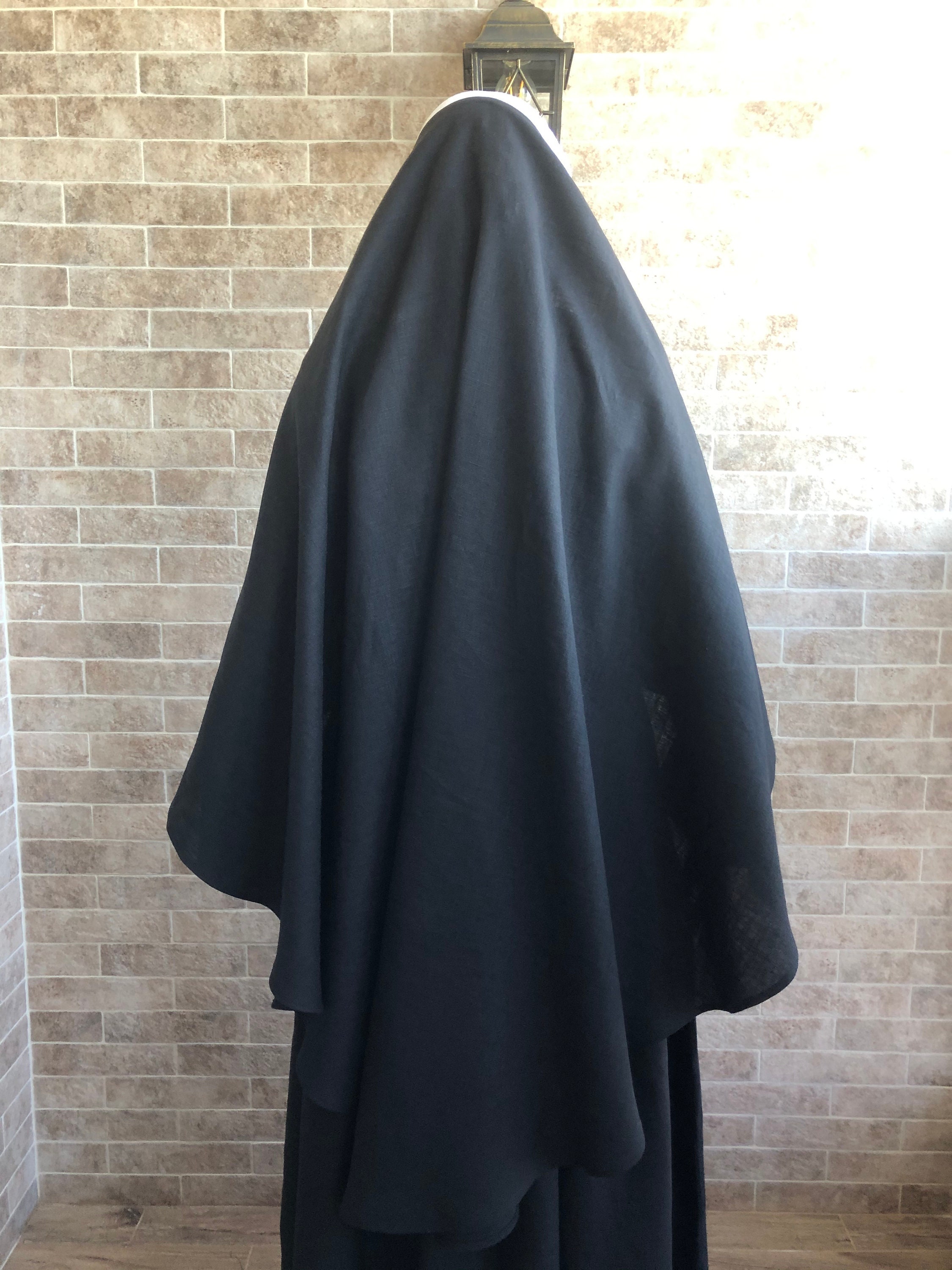 Nun Costume Linen Costume Nun Habit Veil Collar Halloween | Etsy Canada