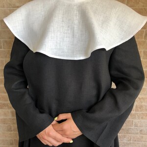 Nun Costume Linen Costume Nun Habit Veil Collar Halloween Costume Nun's ...