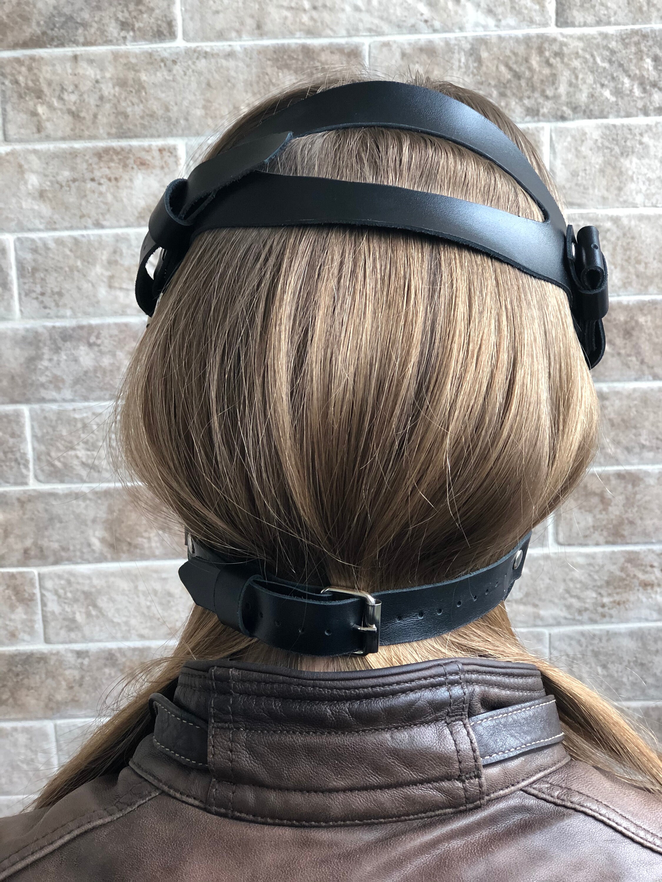 Bondage Bdsm Gag Face Mask Head Mask Protection Femdom Leather Etsy De