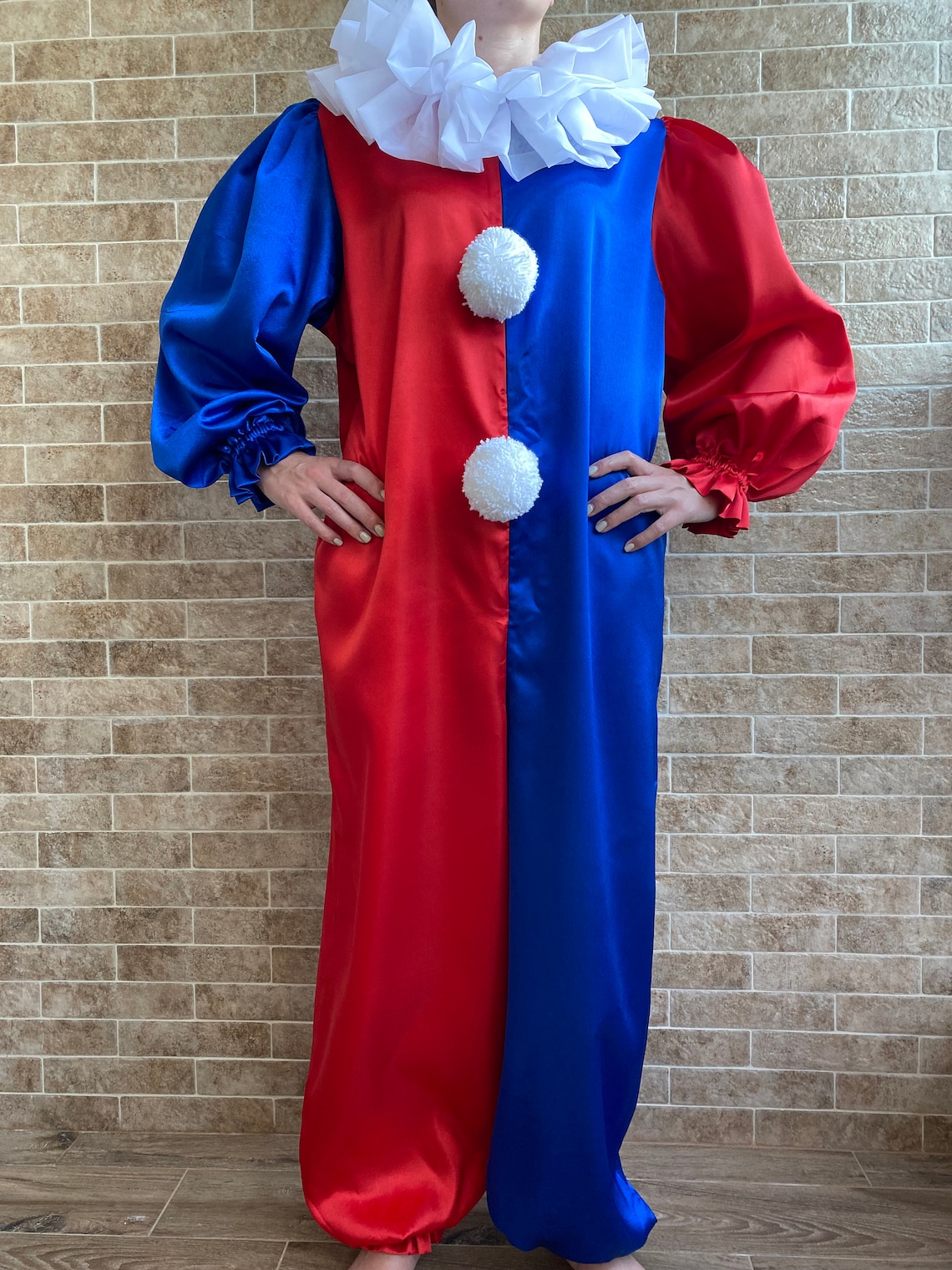 Clown Costume Red And Blue Clown Costume Clown Collar Etsy