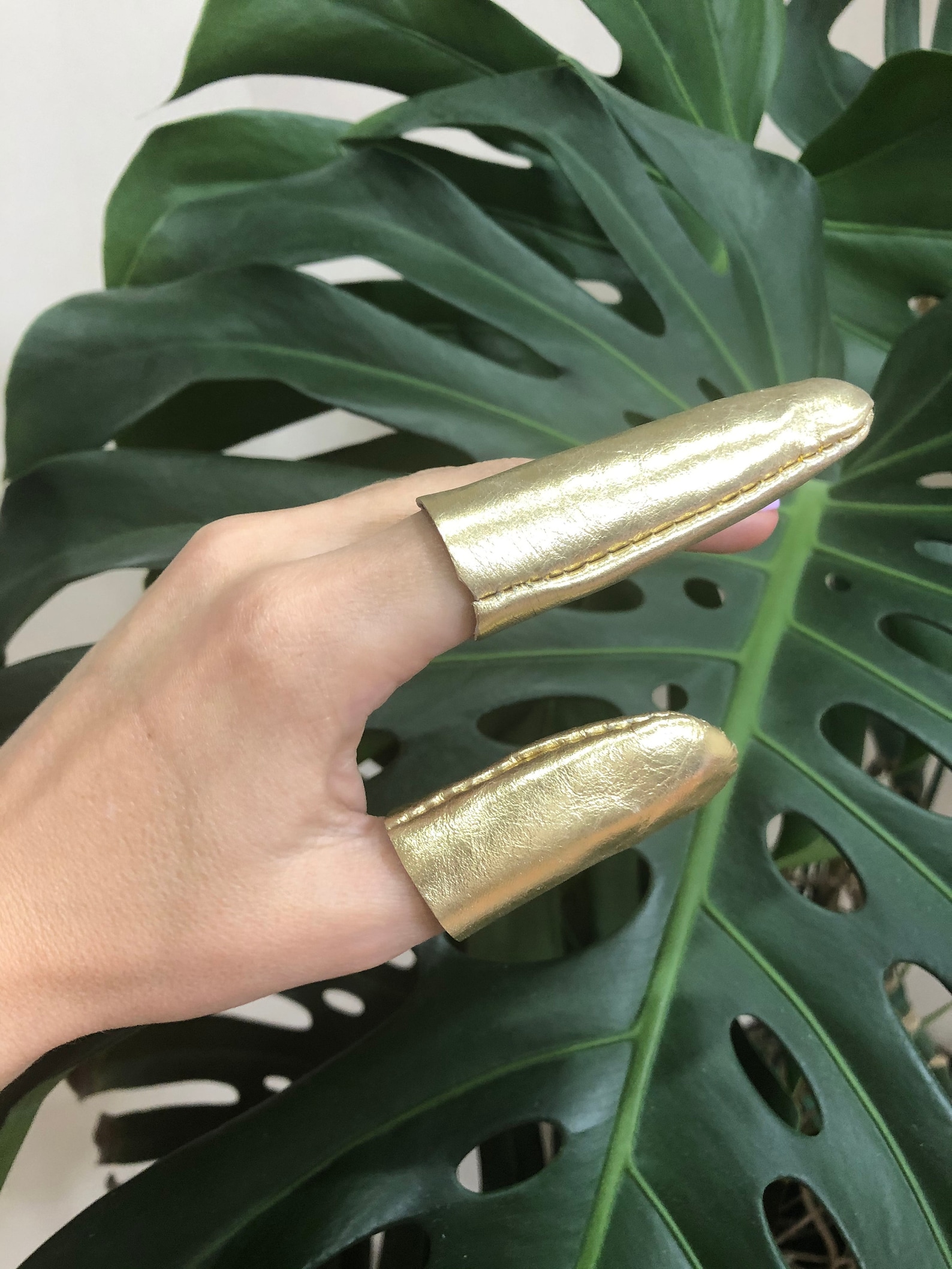 Soft Leather Finger Protector Finger Thimble Thumb and Index - Etsy