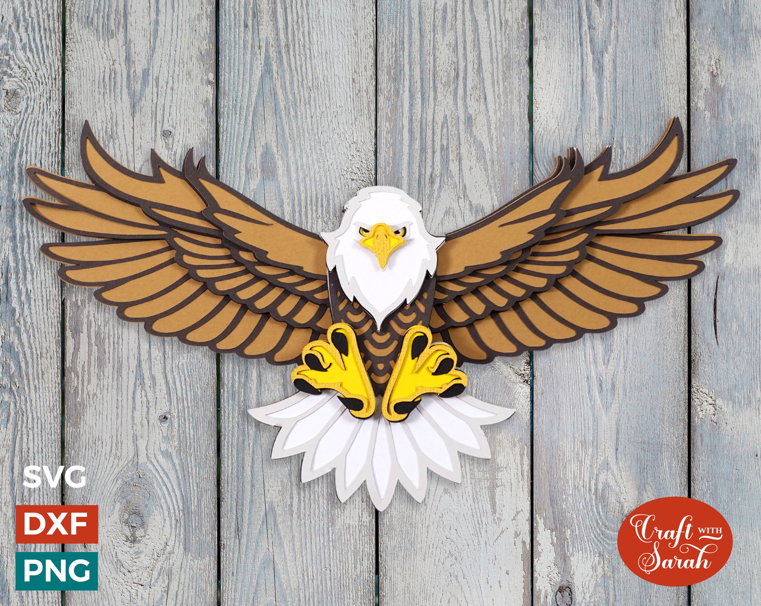 Bald Eagle in Flight SVG 3D Bald Eagle SVG - Etsy UK