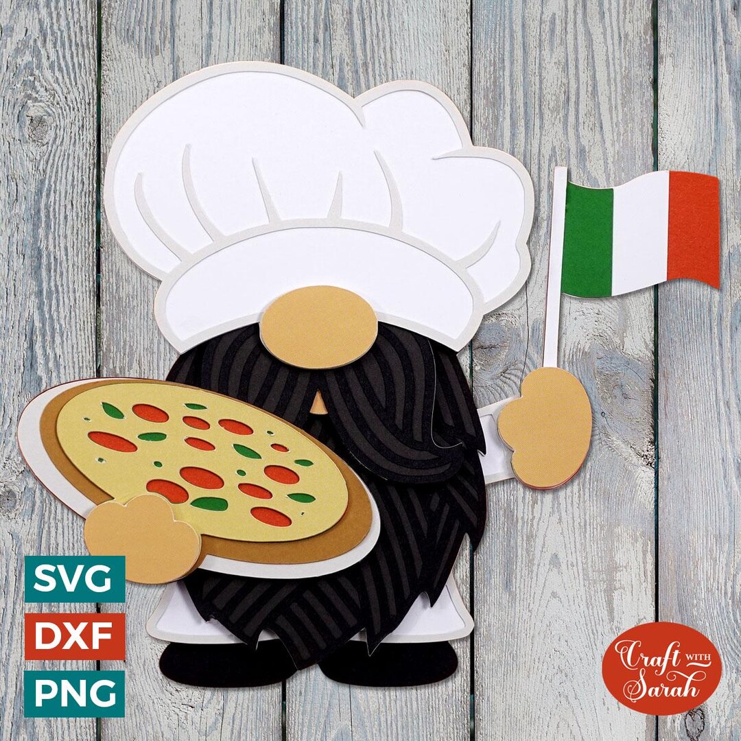 Italian Gnome SVG | Layered Male Patriotic Gnome Cutting Files - Etsy