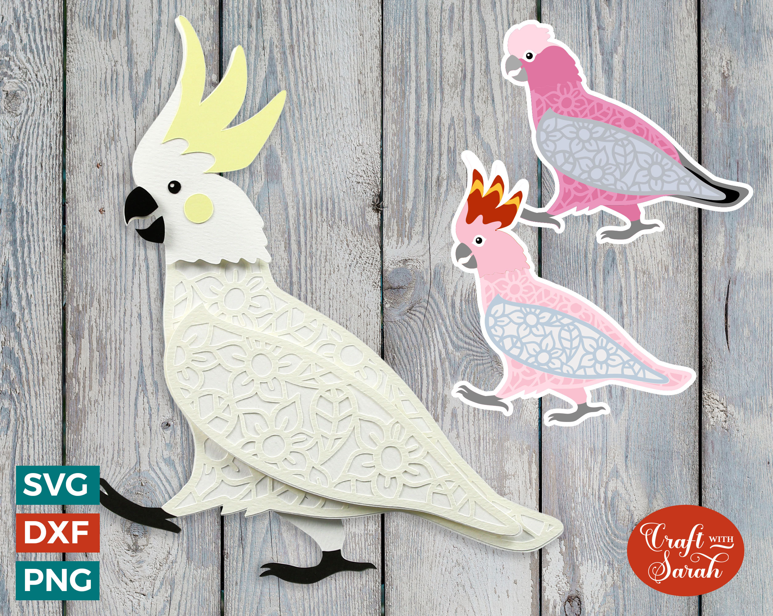 Cockatoo SVG | Layered 3D Cockatoo Bird Cutting File - Etsy Australia
