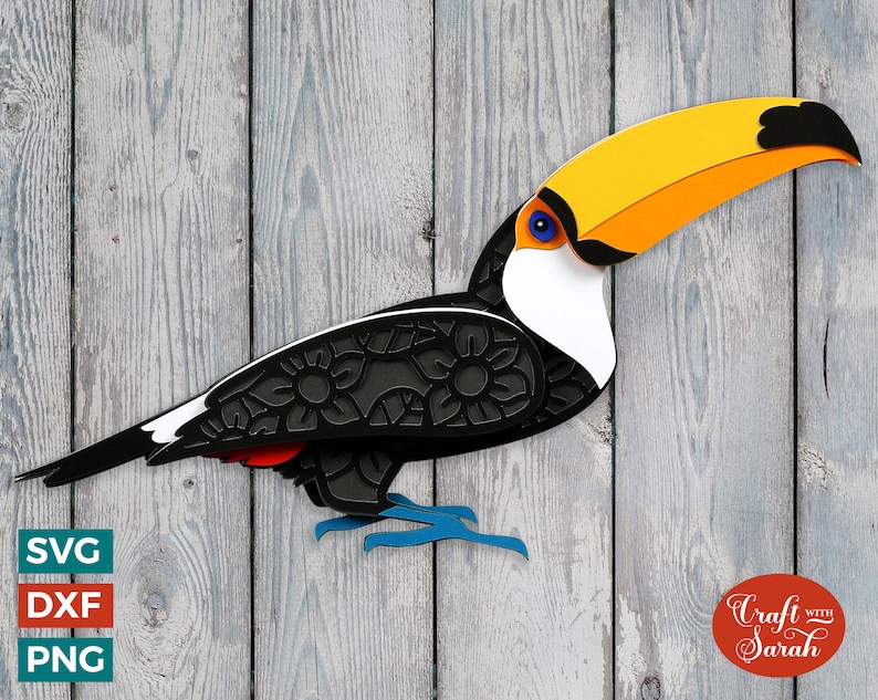 Toucan SVG Layered 3D Toucan Cutting File | Etsy