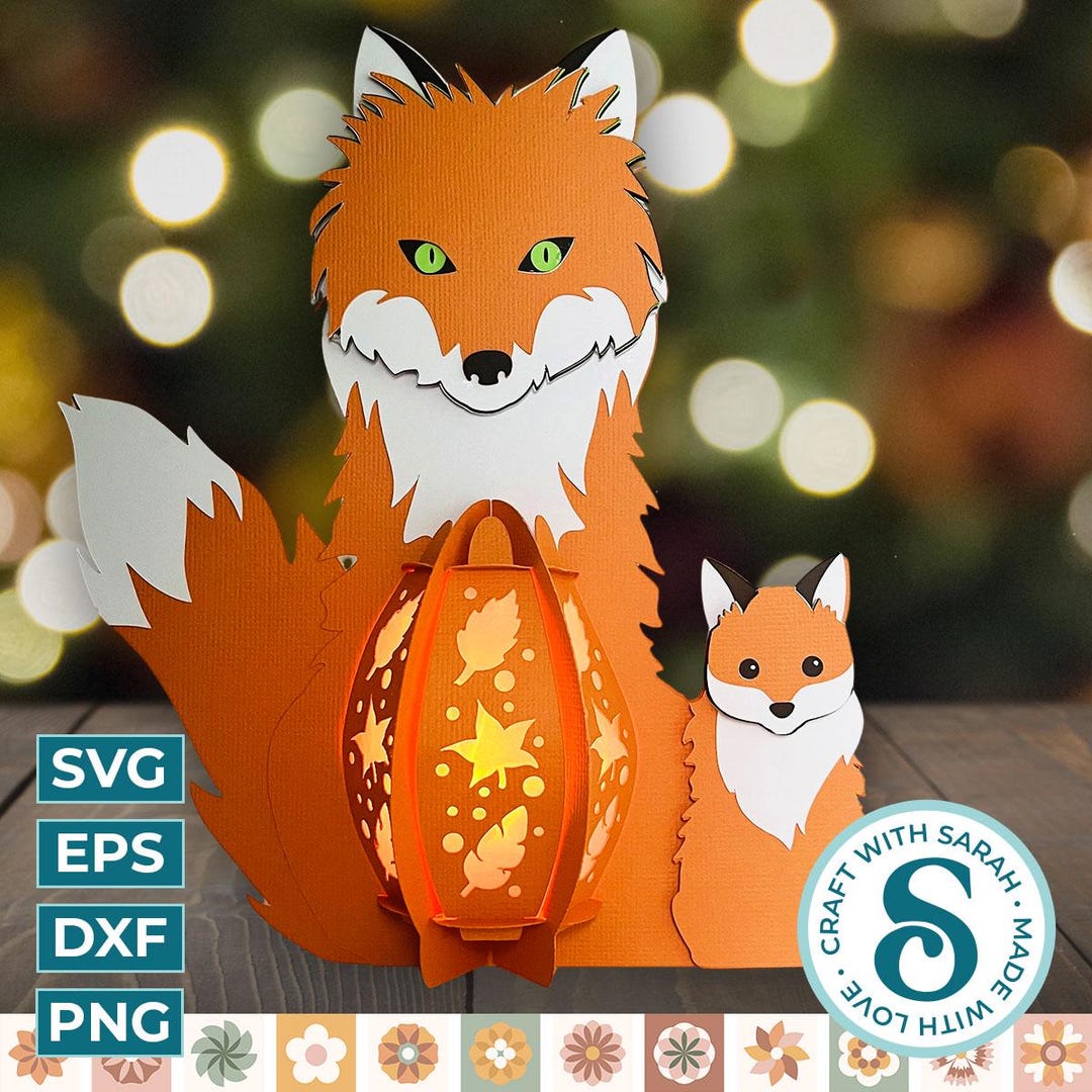 Fox Lantern SVG | Woodland Fox 3D Lantern Design Cutting File - Etsy