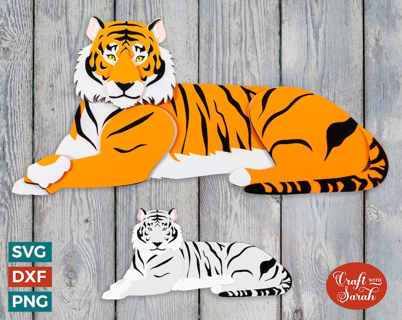 Tiger SVG 3D Layered Tiger & Snow Tiger SVG Cut Files - Etsy
