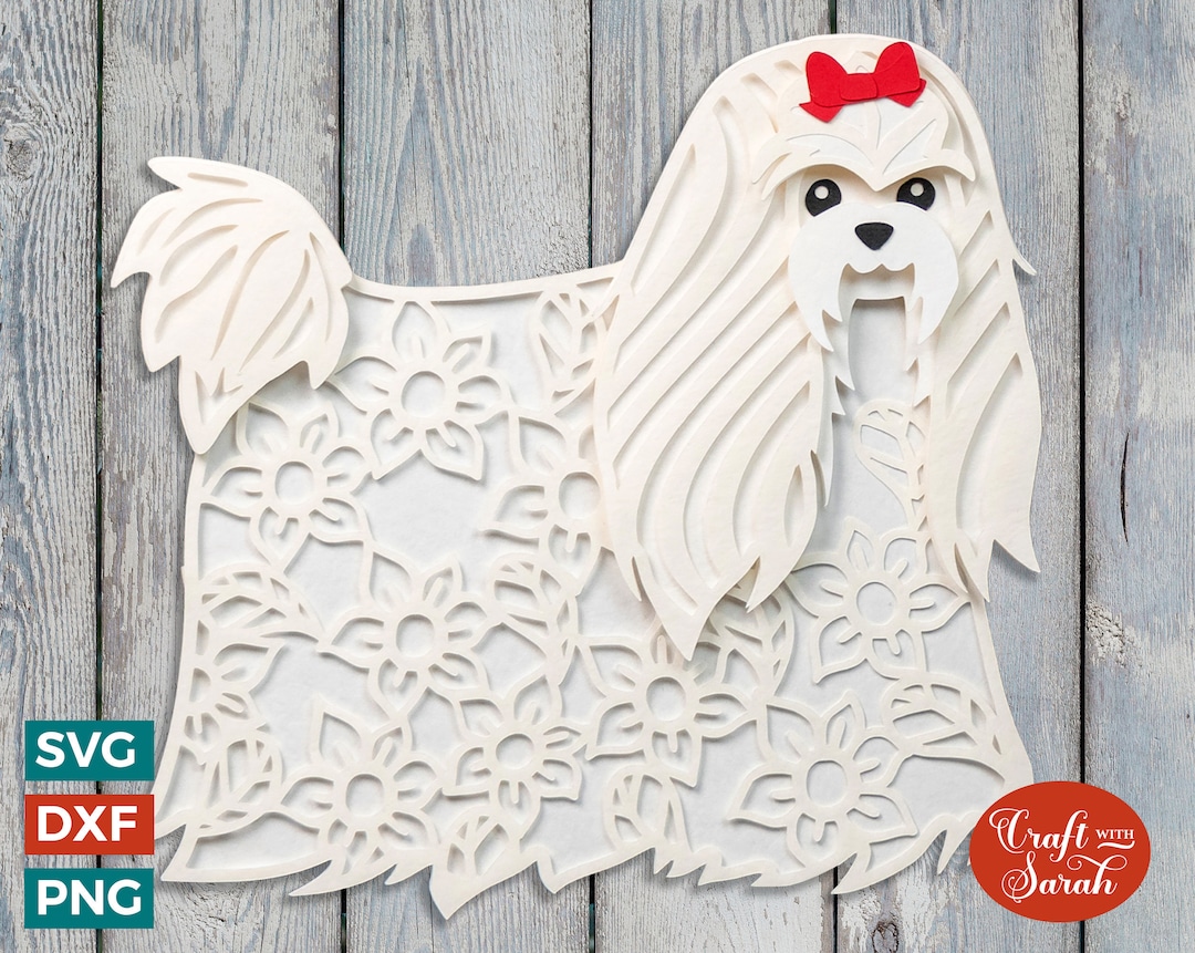 Maltese SVG | Show Style Maltese Dog Layered Cutting File - Etsy