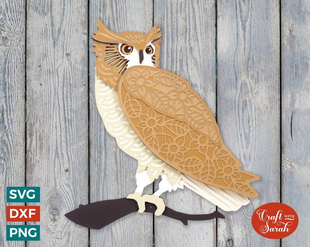 Eagle Owl SVG | 3D Eagle Owl Bird Cutting File - Etsy