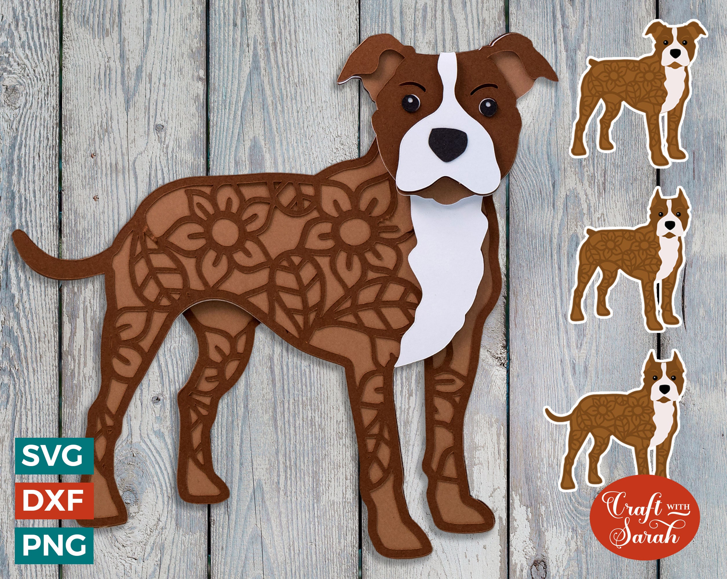 American Staffordshire Terrier SVG | Layered Amstaff Cutting File - Etsy
