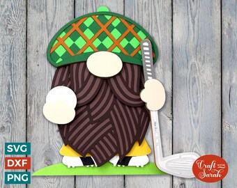Golf Gnome SVG Bundle | 6 Golf Gnome Designs | PNG, DXF, Jpeg, Eps ...
