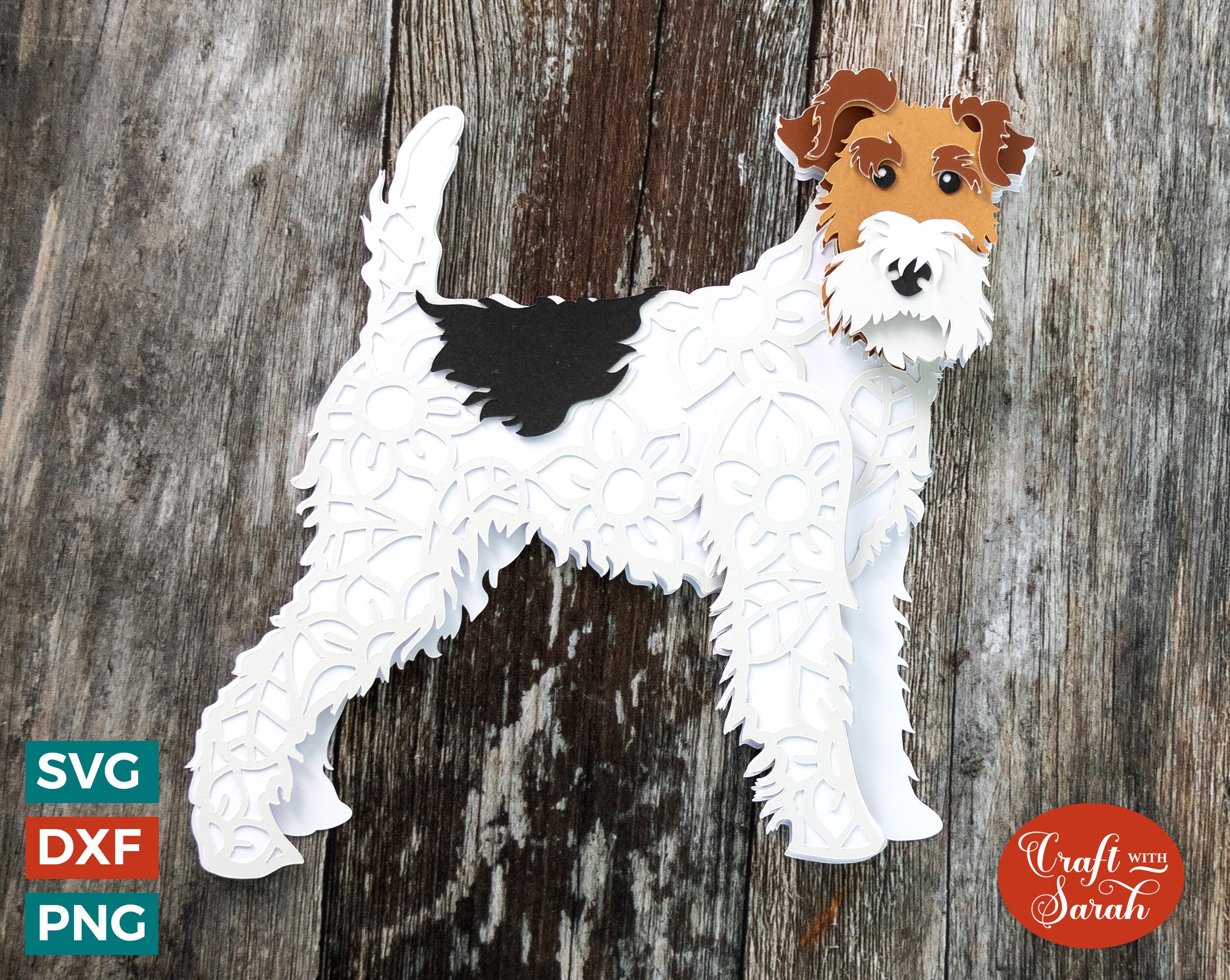 Fox Terrier SVG Layered Wire Fox Terrier Cutting File | Etsy