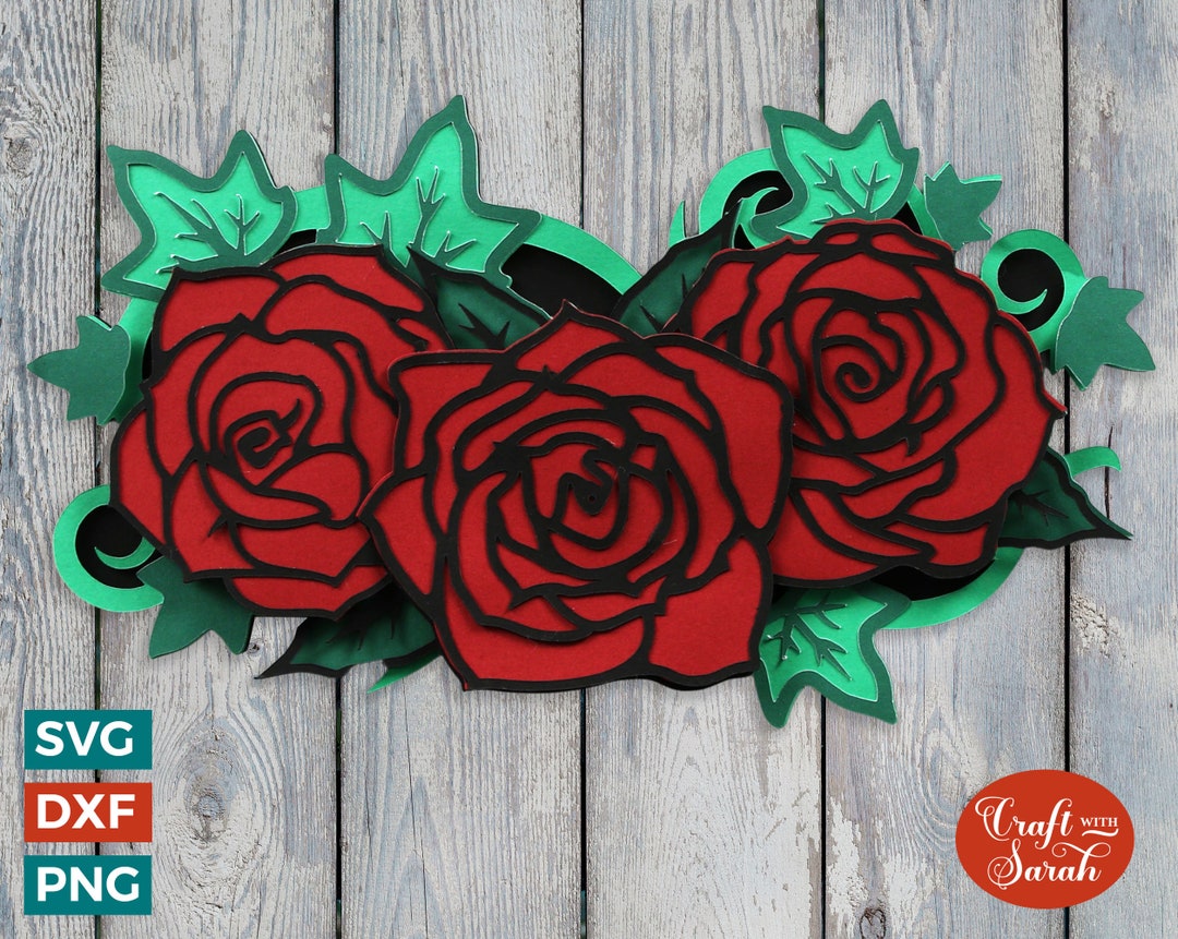 Gothic Roses Layered SVG | 3D Rose Flowers SVG - Etsy