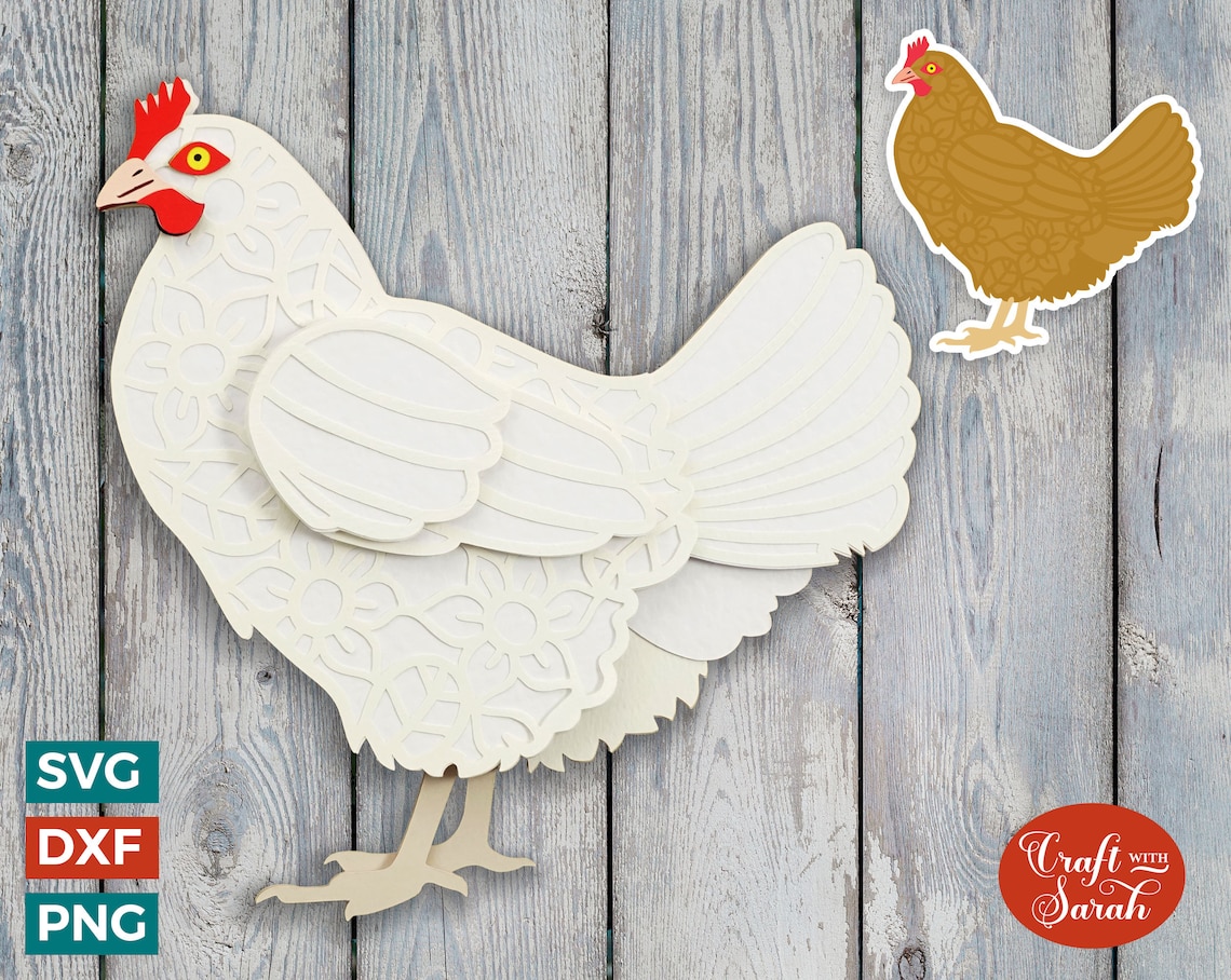 Hen SVG Layered Chicken Cutting File - Etsy