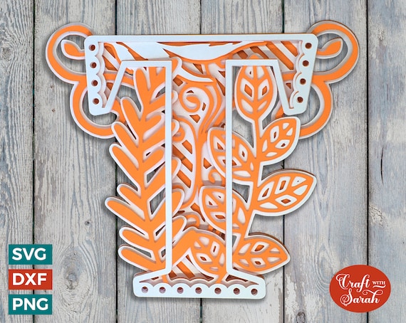 Letter T 3D Alphabet SVG for Cricut 3D SVG T Monogram - Etsy