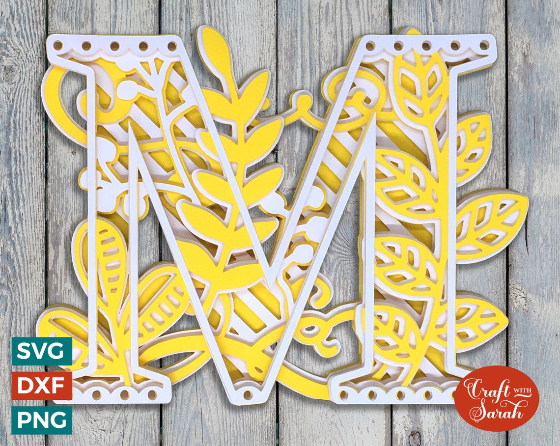 Letter M 3D Alphabet SVG for Cricut 3D SVG M Monogram - Etsy