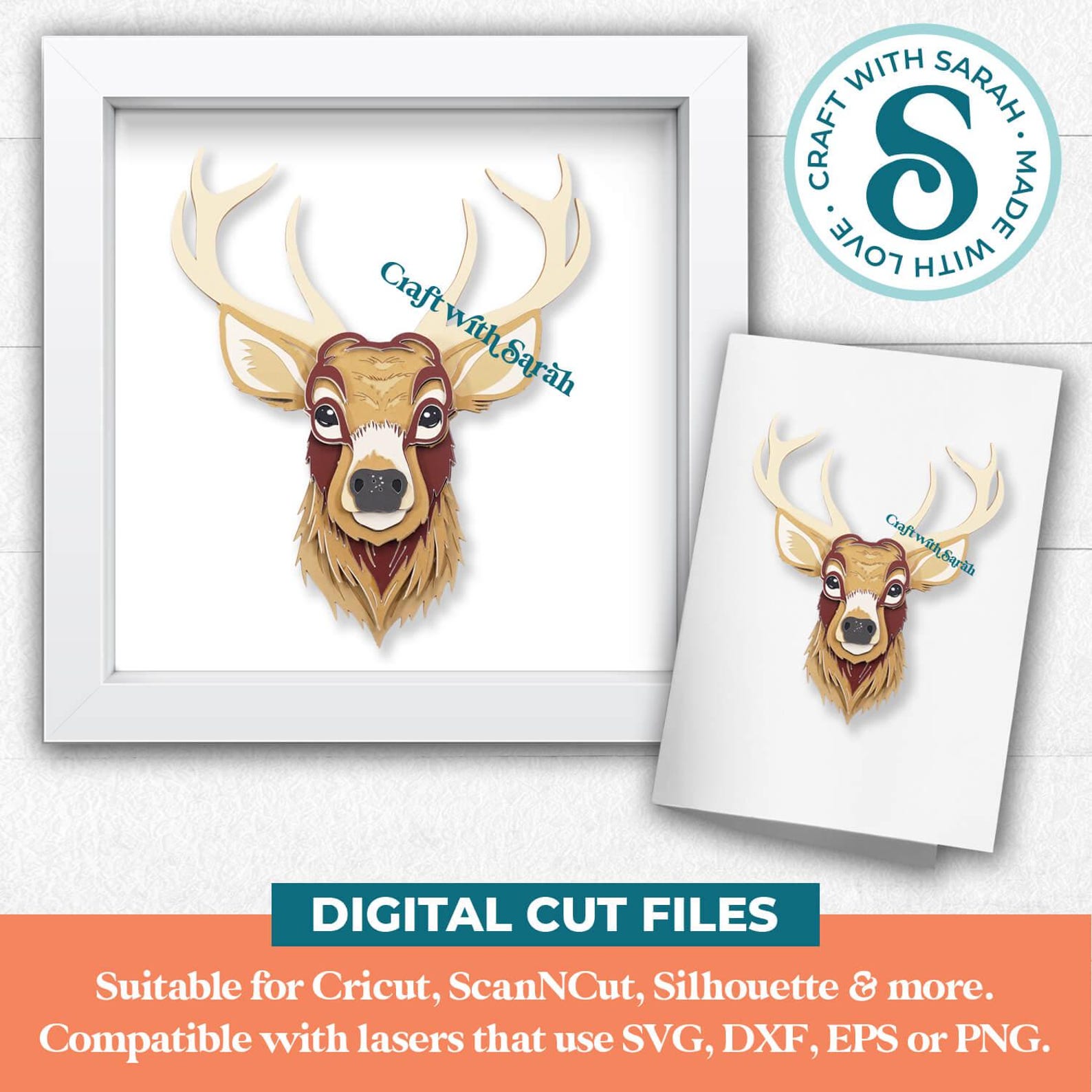 Stag Head SVG | Layered Stag Head Cutting File - Etsy