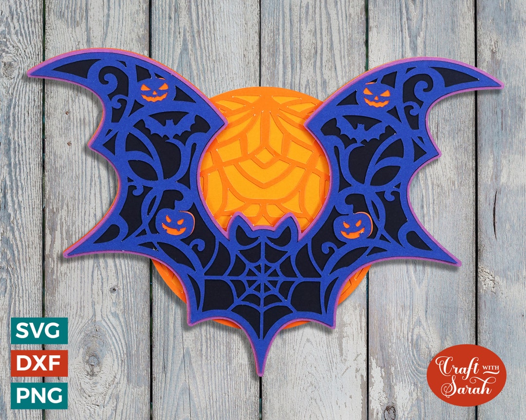 Mandala Bat Layered SVG | 3D Halloween Bat SVG - Etsy