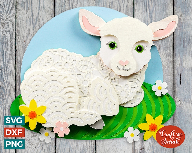 Lamb SVG File Layered Spring Lamb Cutting File - Etsy