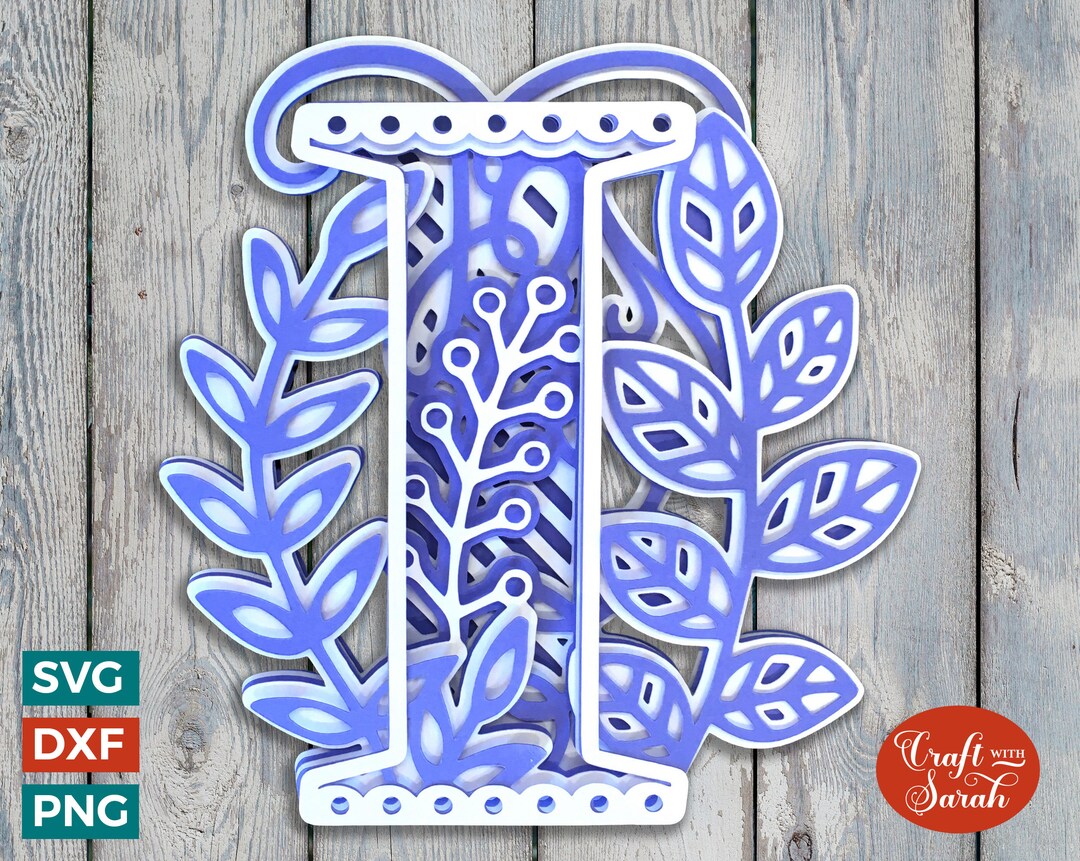 Letter I 3D Alphabet SVG for Cricut, 3D SVG I Filigree Monogram - Etsy